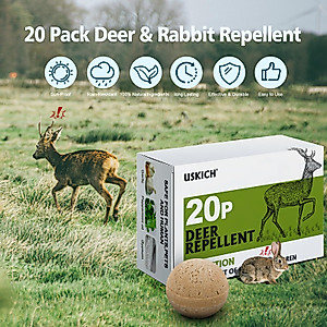 20 Pack Deer Repellent, Rabbit Repellent, Deer Deterrent, Powerful Deer Repellent Outdoor for Plants, Rabbit Repellant for Garden, Deer Repellent for Outdoor Tree Yard, Safe for Deer and Plants