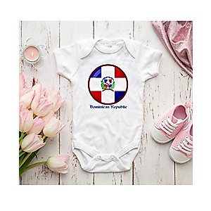 Dominican Republic Cute Flag Design Gift Baby Bodysuit Newborn Infant Onesie