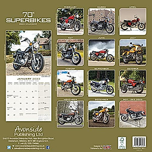 Superbikes Calendar - Dog Breed Calendar - 2022 - 2023 Wall Calendars - 16 70s Superbikes Wall Calendar by Avonside