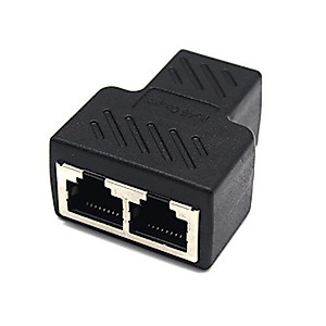 MOTONG RJ45 Splitter Adapter 1 to 2 Dual Female Port CAT 5/CAT 6 LAN Ethernet Socket Splitter Connector Adapter
