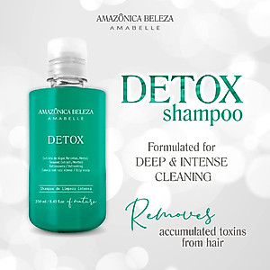 AMAZÓNICA BELEZA AMABELLE Detox Deep Cleansing Shampoo for all Hair Types, Intense Cleaning in Every Pore of the Scalp, 8.45 Oz