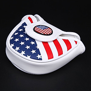 Stars& Stripes Golf Mallet Putter Head Cover Protector Magnetic Closure