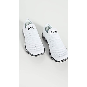 APL: Athletic Propulsion Labs Women's Techloom Wave Sneakers, White/Black/Marble, 7.5 Medium US
