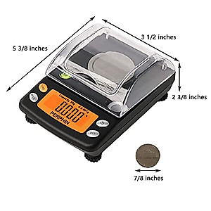 Milligram Scale 50g by 0.001g, Mg Scale USB, Digital Powder Scale, Large LCD Display, Mg Scale for Powders, 6 Weighing Units, Precision Milligram Scale for Reloading Capsule Supplement Medicine