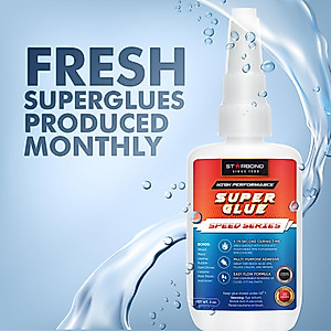 STARBOND Premium XL Speed Series "Medium" Super Glue, Fast Drying Time (5-15 Seconds), 56 Grams and 2 oz. Glue Remover [Bundle]