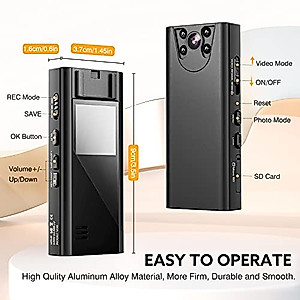 Losfom Z01 Body Camera with Audio, 1080P Mini Body Cameras with Infrared Night Vision, Police Body Cam with Upgrade Rotate Clip, Support 10HR Battery Life for Riding,Meeting, Indoor(with 64GB)