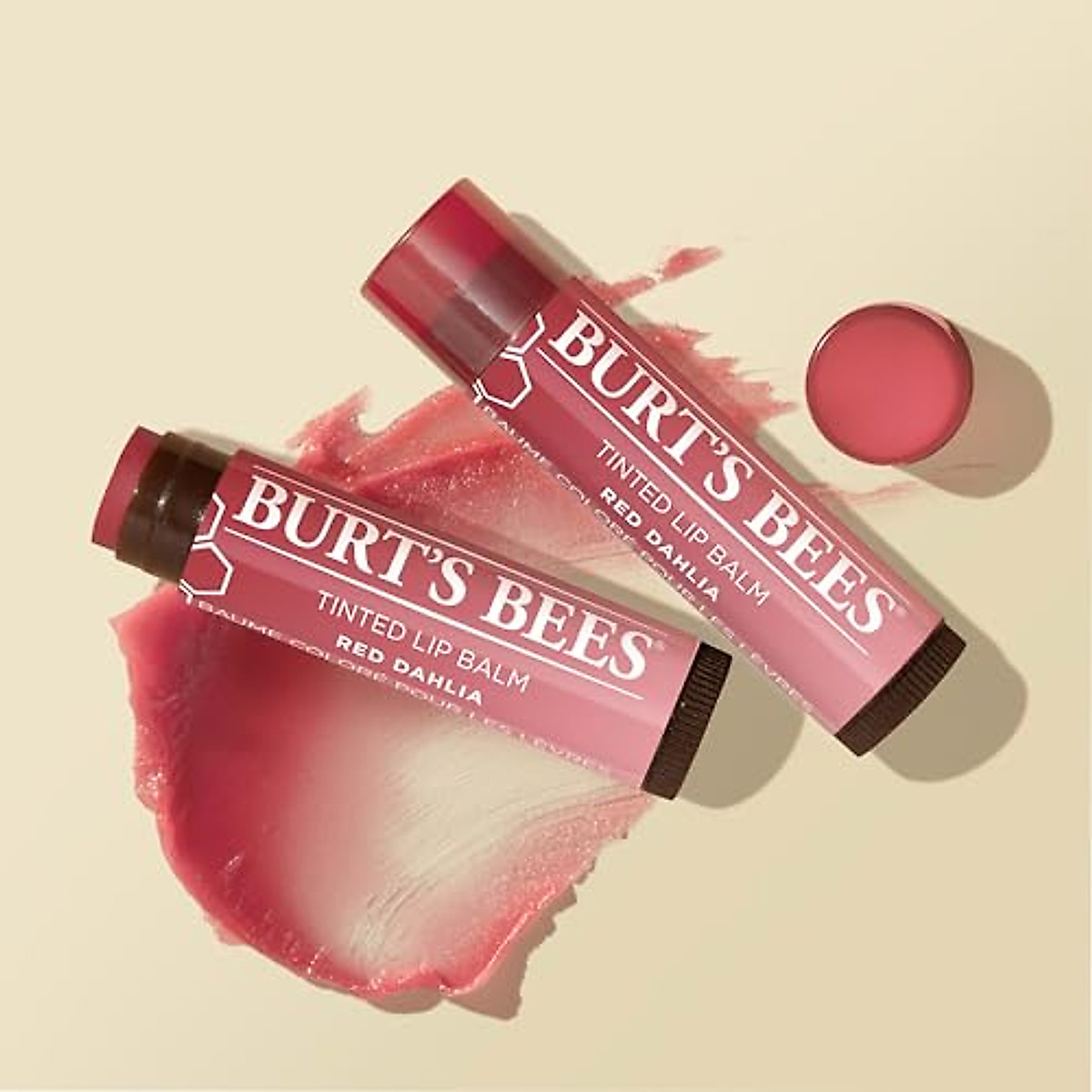 Burts Bees 100% Natural Tinted Lip Balm, Red Dahlia with Shea Butter & Botanical Waxes 1 Tube