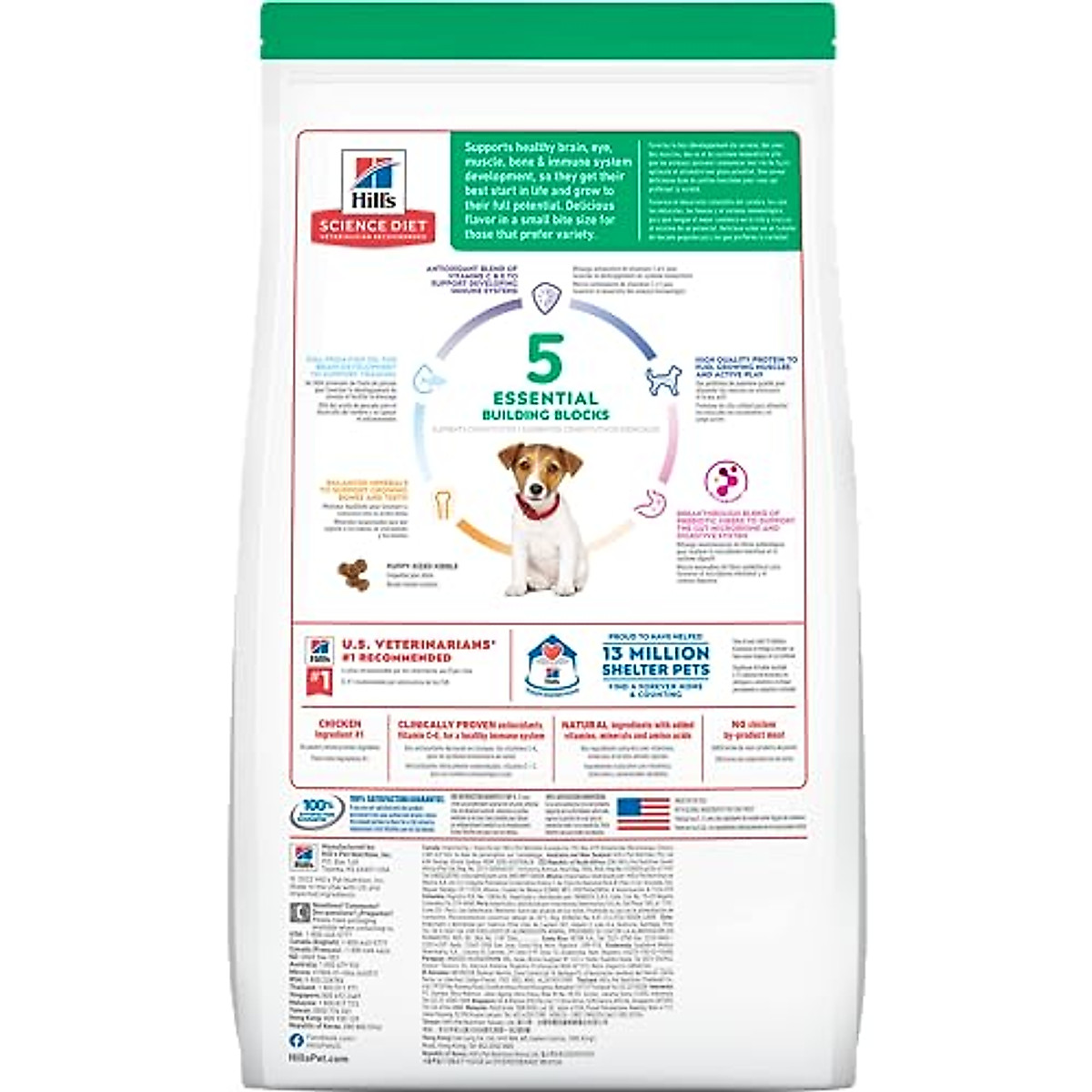 Hill's Science Diet Dry Dog Food, Puppy, Small Bites, Chicken Meal & Barley Recipe, 15.5 lb. Bag