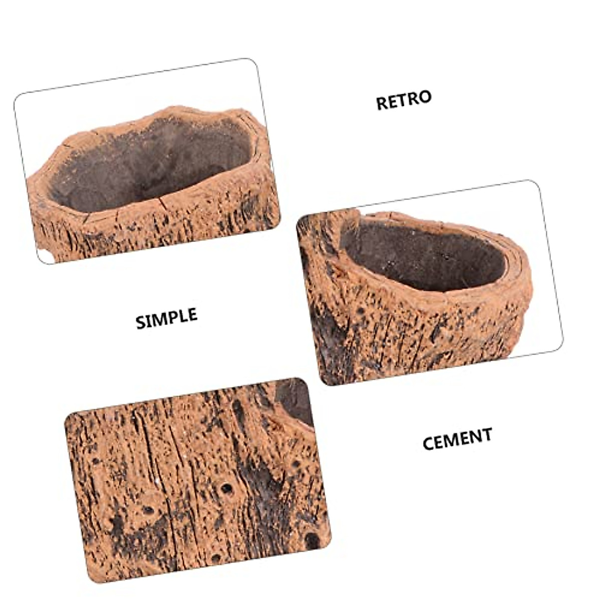 DOITOOL 1pc Stump Orchid Home S Indoor Garden Outdoor Flower Hole Plants Cactus for with Succulent Drainage Flowerpot Pot Bowl Planter Cement Decoration Desktop Container Bonsai Driftwood