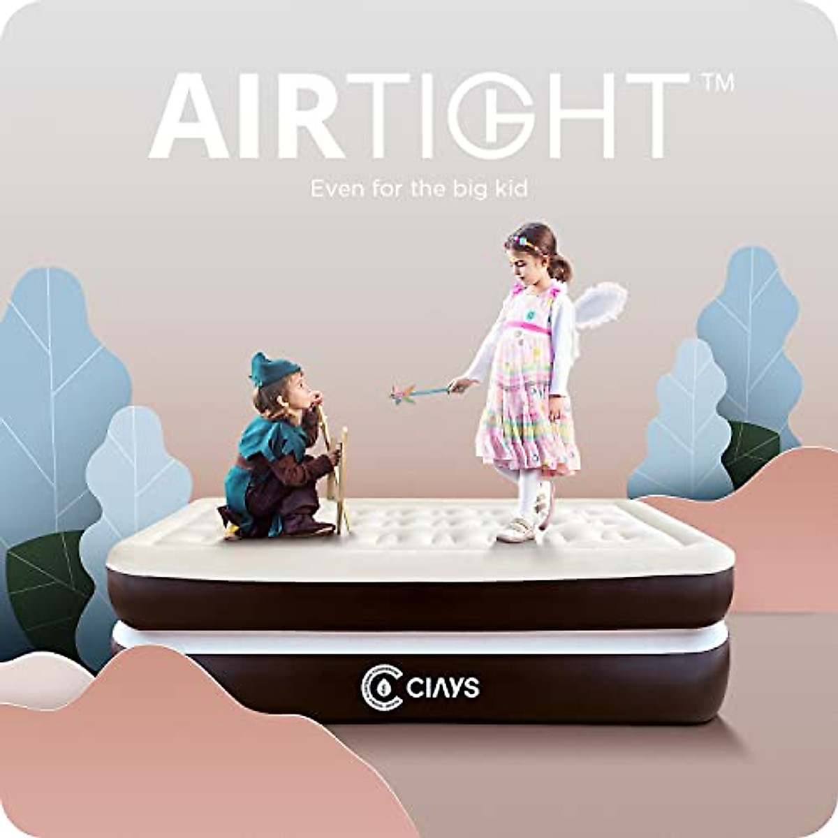 Ciays Camping Air Mattress Leak Proof Airbed with USB Rechargeable Pump Twin Air Mattress with Carrying Bag for Home Camping SUV Truck RV Tent