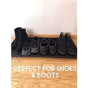 Zenn (1 Pack) Multi-Purpose Durable Black Tray 30" x 15" x 1.2", Indoor & Outdoor Shoe & Boot Tray, Drying Tray, Dog Water Mat, Litter Box Mat