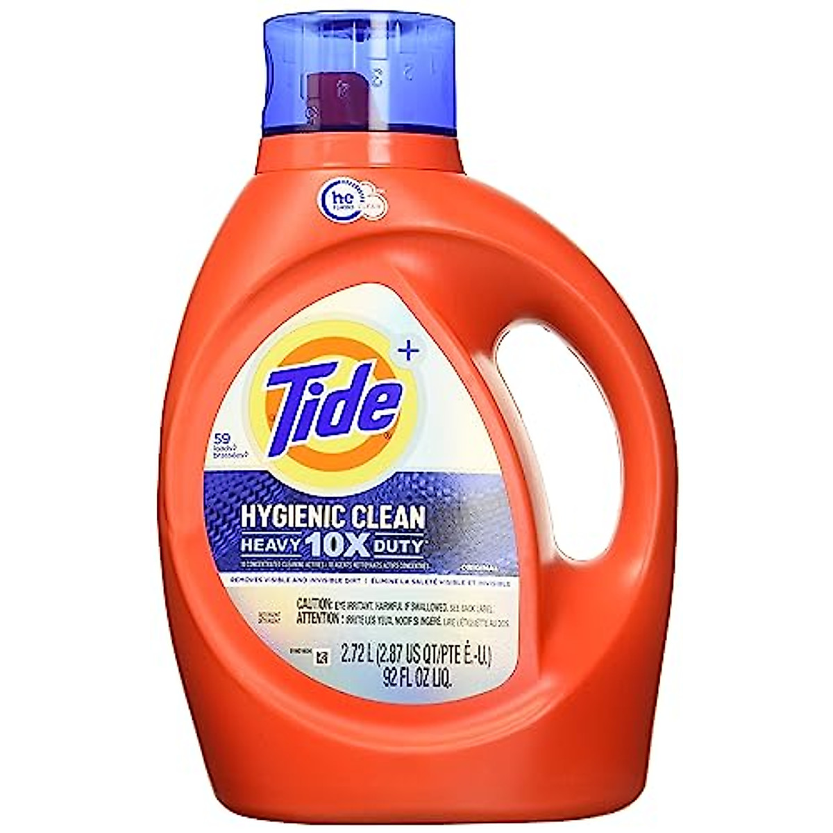 Tide hygienic clean heavy 10x duty liquid laundry detergent, original, 92 oz bottle