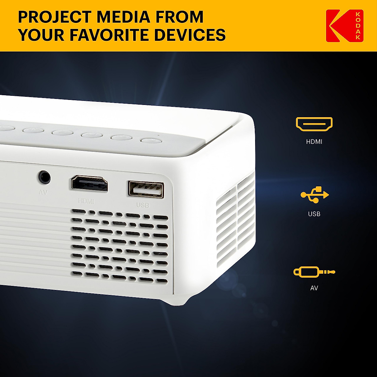 KODAK FLIK X1 Mini Pico Projector | Portable Compact 100” Projector ...