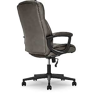 Serta Executive High Back Office Chair with Lumbar Support Ergonomic Upholstered Swivel Gaming Friendly Design, Bonded Leather, Space Gray