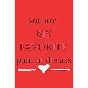 You Are My Favorite Pain In The Ass Notebook: Funny Valentines Day Gift For Him Or Her