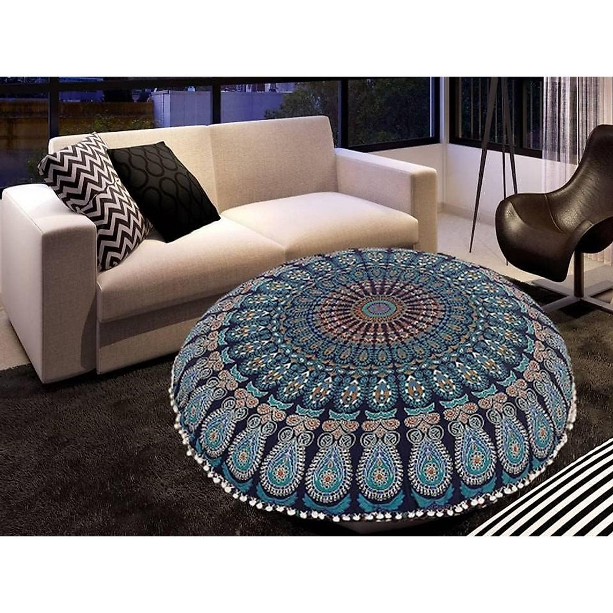 My Dream Carts 32 Inch Floor Pillow Cushion (Cover Only) Meditation Seating Throw Cushion Cases