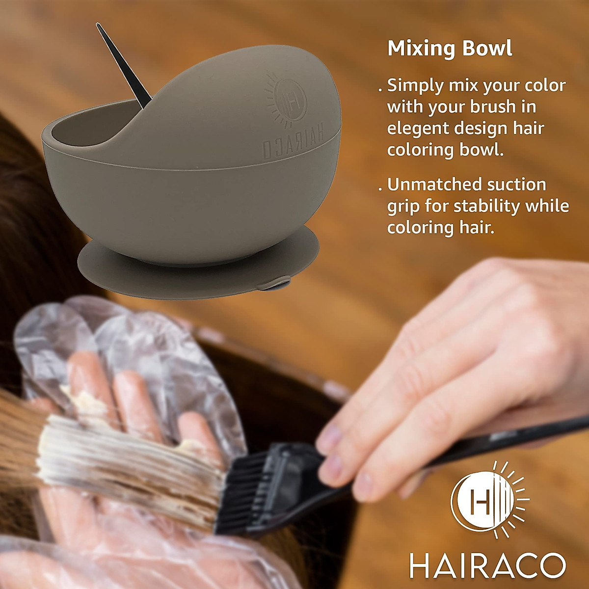 Hairaco Non-Slip Suction Hair Color Bowl (Mushroom)