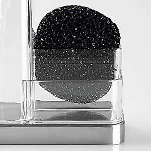 iDesign 67080 Forma Plastic Soap Pump with Caddy, Dispenser with Storage Compartment for Bathroom, Kitchen Countertops, Sinks, Set of 1, Stainless