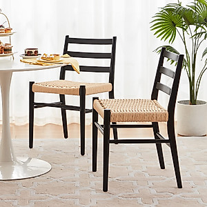 STARY Wood Rattan Dining Room Chairs with Comfortable Woven Seat,Fully-Assembled