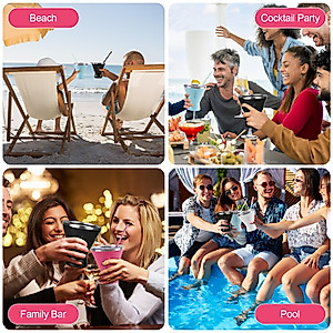 Yagady Stainless Steel Martini Tumbler with Lid & Cuttable Silicone Straw - 10oz Vacuum Sealed Insulated Martini Glass - Elegant Design Margarita Glass for Perfectly Chilled Drinks - Red