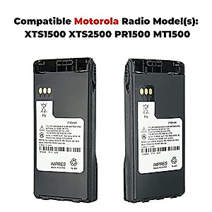 Vineyuan 7.5V 2100mAh Replacement Battery for Motorola NTN9815/A/AR/B NTN9858/A/AR/B/C XTS1500 XTS2500 PR1500 MT1500 Two Way Radio Battery(with IMPRES Function)