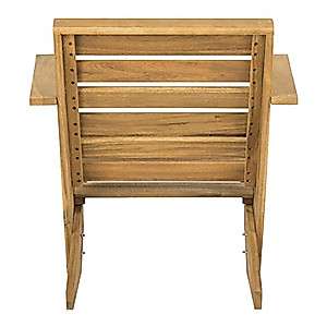 Safavieh PAT6746A Outdoor Collection Lanty Teak Adirondack Side Chair, Natural