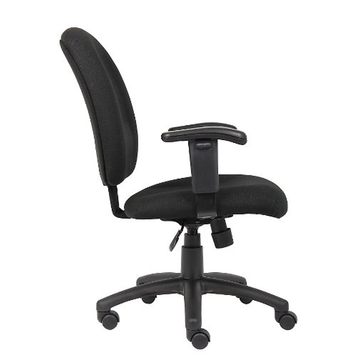 Boss Office Products Fabric Task Chair with Adjustable Arms in Black