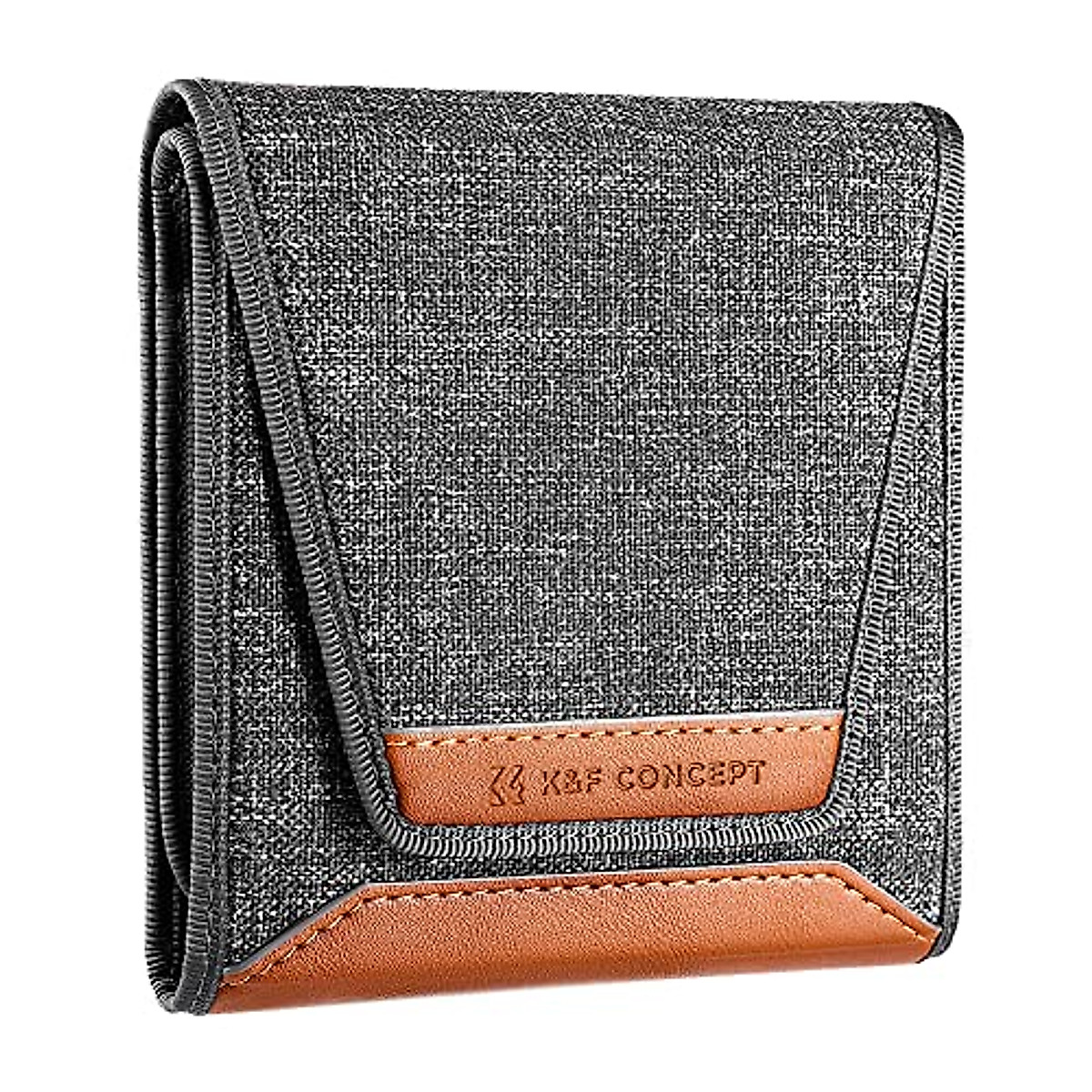 K&F Concept Lens Filter Pouch, Lens Filter Case 3 Pocket Professional Photography Filter Holder Belt Bag Pouch Water-Resistant and Dustproof for Filter Up to 82mm