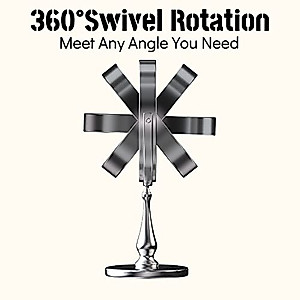 WIZCHARK 9" Large Lighted Makeup Mirror, 1X/10X Magnifying Vanity Mirror with 3 Colors Dimmable Lightning, 60 LED Lights, 360°Rotation Double Sided Standing Desk Mirror