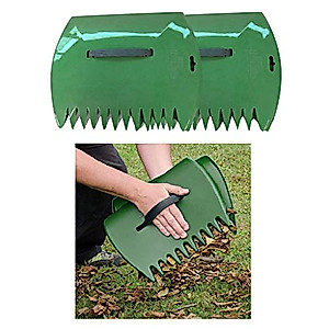 FOLOU 1 Pair Garden and Yard Leaf Scoops Hand Rakes, Large Sized, Multiple Use for Leaves, Lawn Debris and Trash Pick Up Good Use