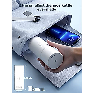 balbali Travel Kettle Electric Small 9 Preset Temp - Portable Kettle for Travel - Mini Hot Water Boiler/Maker/Warmer/Heater for Tea - Small Size One Cup Bottle/Thermos for Boil Water Single/Personal