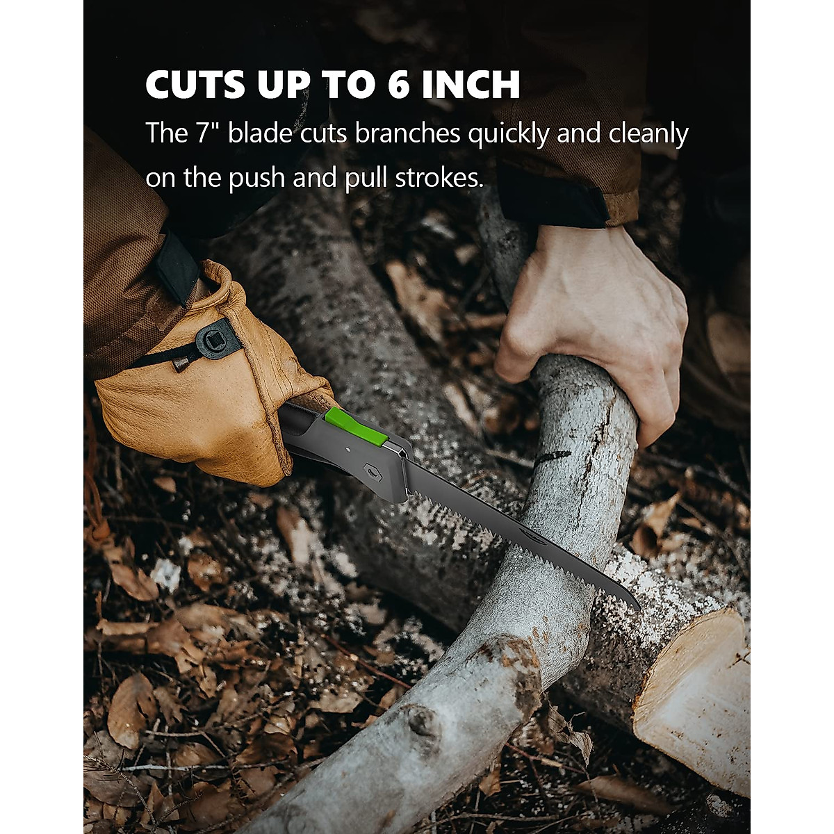 STAYGROW 7-Inch Folding Hand Pruning Saw, Heavy Duty Foldable Garden Saws with 7” Hardened SK5 High Carbon Steel Blade for Tree Trimming, Live/Dry Wood Cutting, Camping, and Hiking