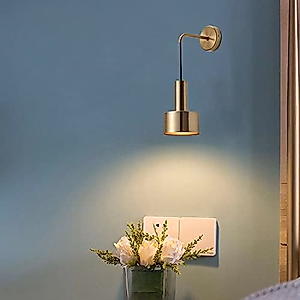 KEFA Battery Operated Wall Lights Indoor with Remote,2 Pieces of Bedroom Bedside Chandelier Gold Warm Light