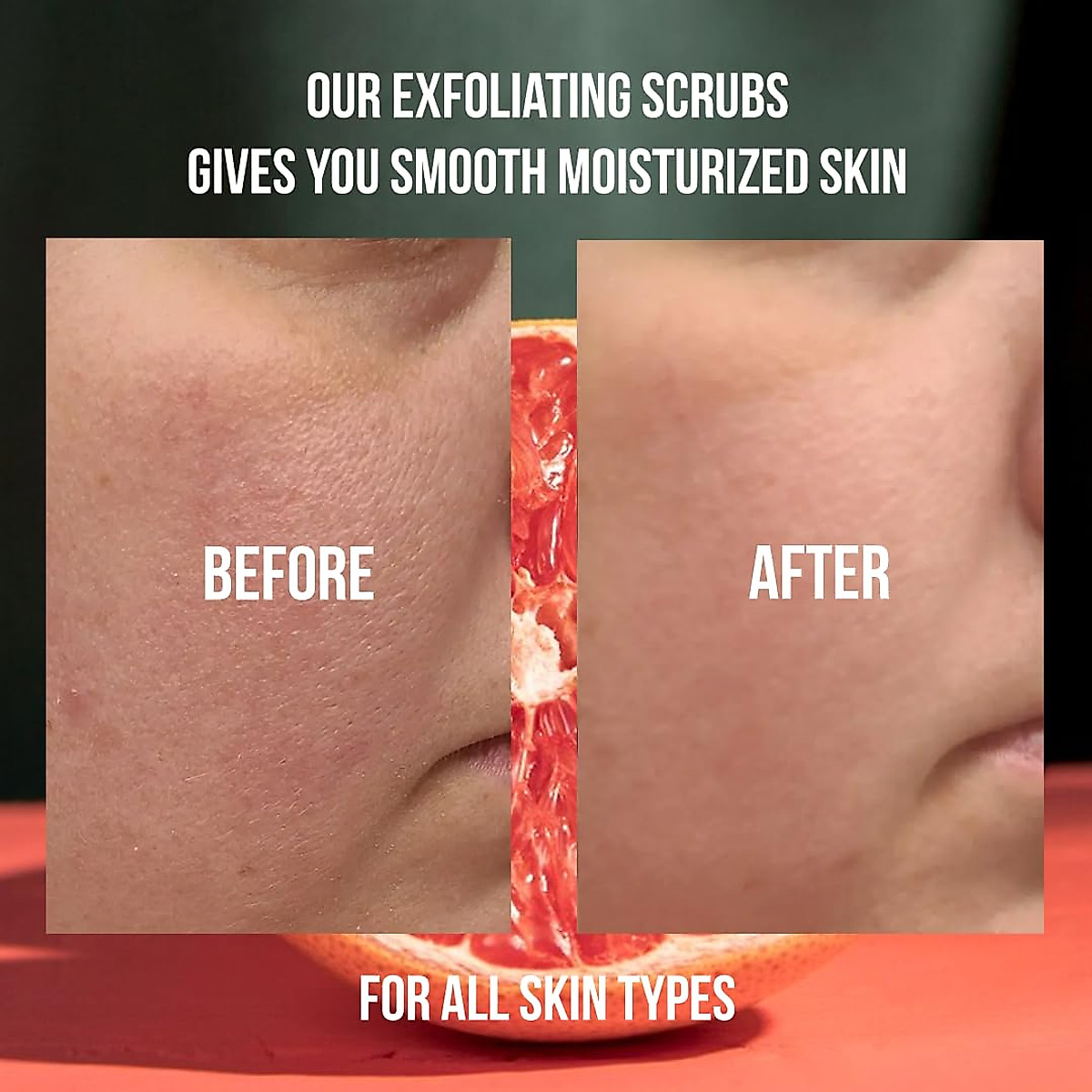 Organic Grapefruit Salt Scrub Moisturize & Soften Skin, Pure Natural Skincare Exfoliator, Shower Scrub For Exfoliating Dead Sea Cells, Body Scrubber & Face Cleanse, Infused Essential Oil & Nutrients