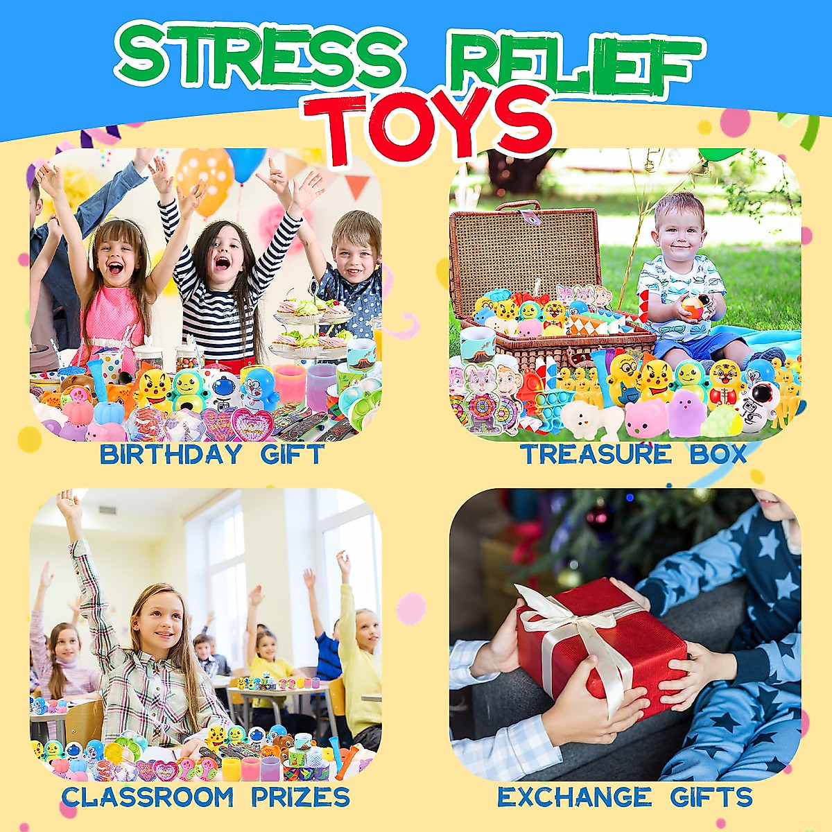 70 Pcs Party Favors for Kids 3-5 4-8 8-12 Treasure Chest Carnival Prizes Box Toys for Classroom, Pinata Filler Goodie Bag Stuffers for Birthday Party, Bulk Small Fidget Toys Pack for Boys Girls