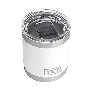 YETI Rambler 10 oz Lowball, Vacuum Insulated, Stainless Steel with MagSlider Lid, White