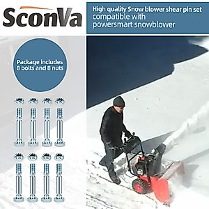 Sconva Snow Blower Shear Pins 303160355P / 303160355 Replacement Parts for PowerSmart Snow Blower (Pack of 8)