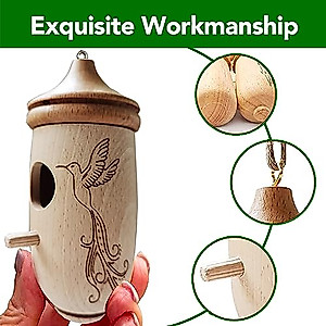 Hummingbird House, 3PCS Wooden Hummingbird Houses for Outside , Hummingbird Houses Wooden Hummingbird House Hummingbird Houses for Outside Hanging, Hummingbird Nest