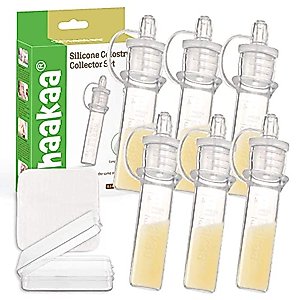 Haakaa Silicone Colostrum Collectors Set with Clear PP Storage Case 4 ml, 6 PK