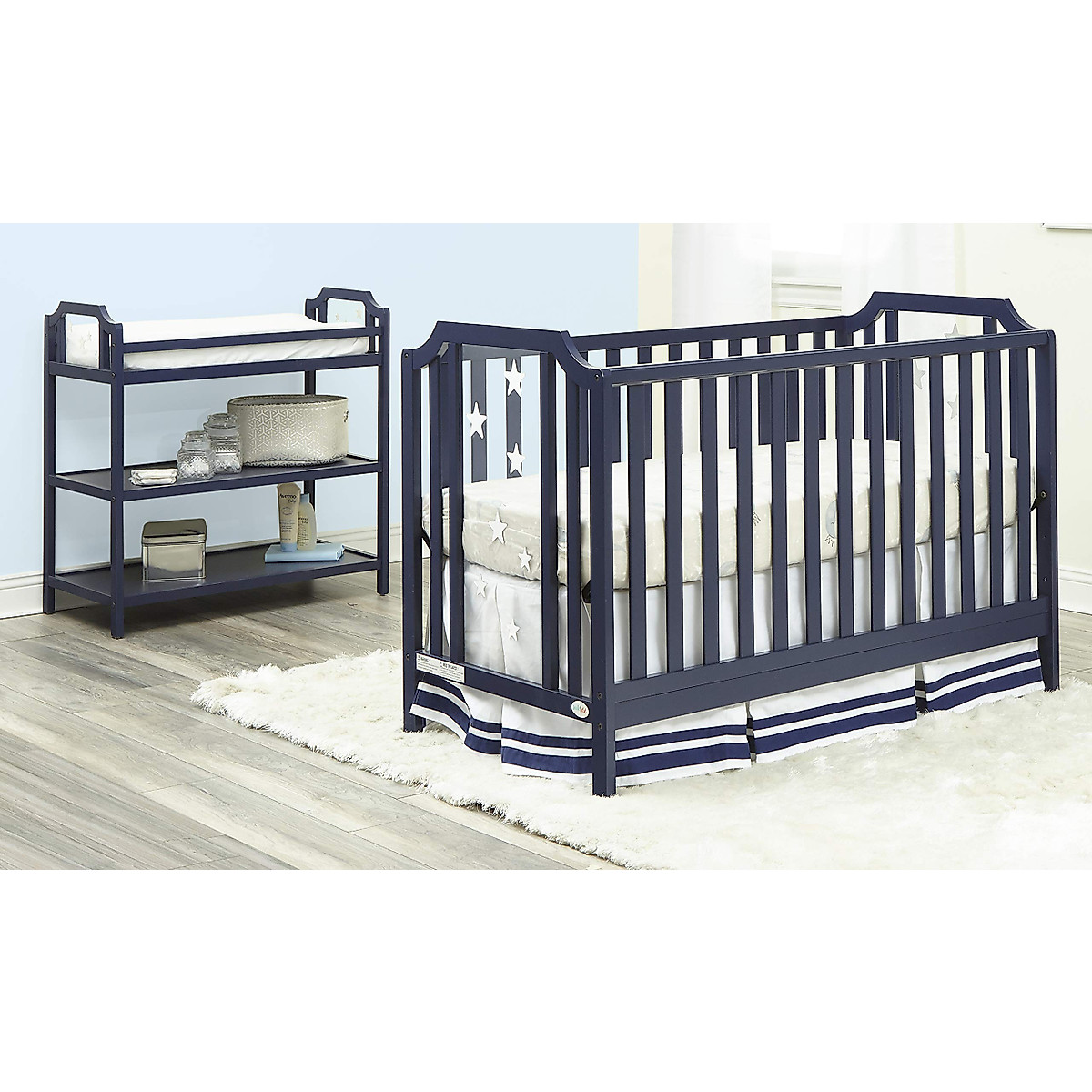Suite Bebe Celeste Changing Table Safety Rail Included, Navy Blue