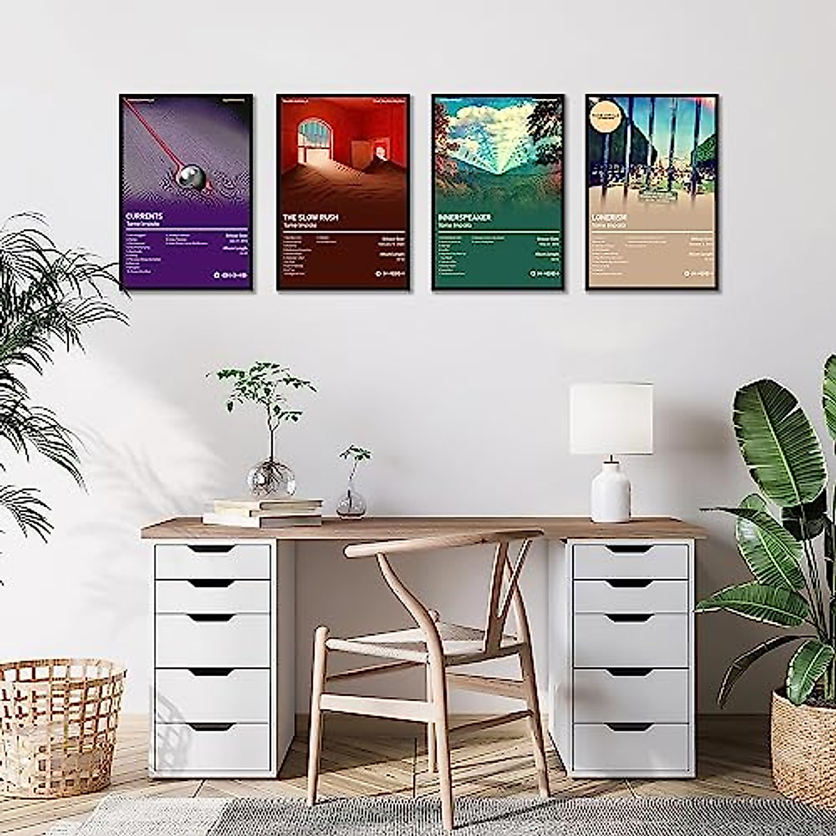 Enimoud Tame Impala Poster Rock Band Music Album Cover Posters for Room Aesthetic Print Set of 4 Wall Art for Girl and Boy Teens Dorm Decor 8x12 inch Unframed