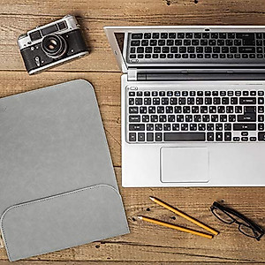 Allinside 13" Laptop Sleeve Compatible with MacBook Air 13 2018-2022 (M2 A2681 M1 A2337)/ MacBook Pro 13 2016-2022 (M2 A2686 M1 A2338 A2251 A2289 A2159), PU Leather Laptop Case, Gray