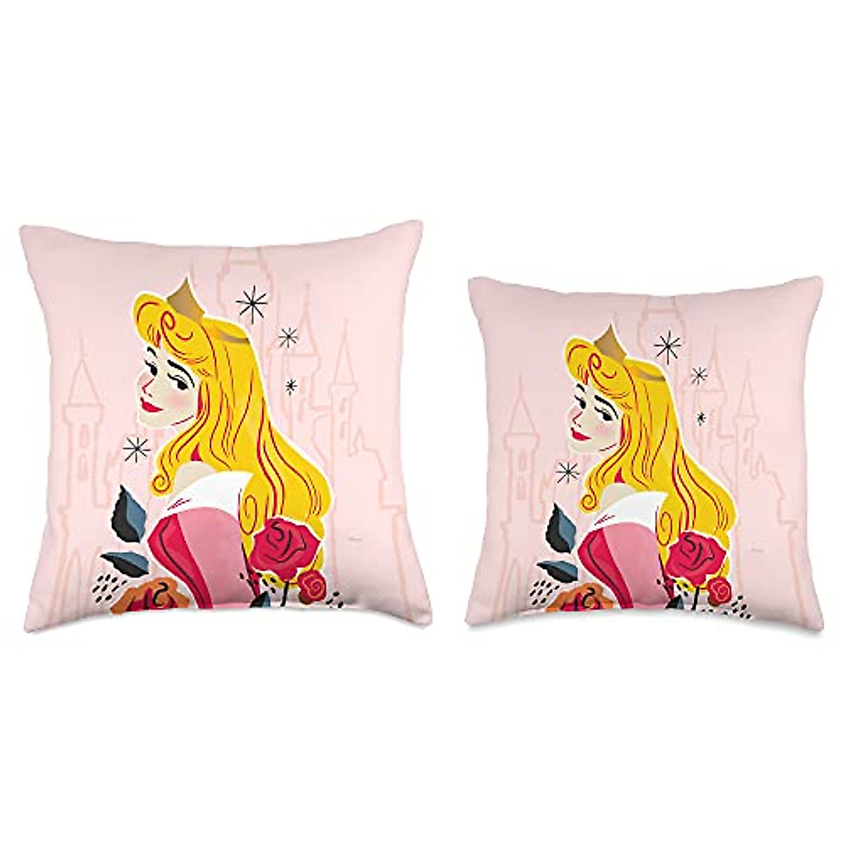 Disney Princess Aurora Sleeping Beauty Soft Pink Throw Pillow, 18x18, Multicolor