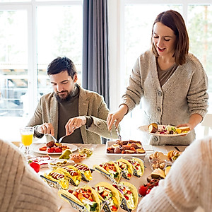 QKENDY Taco Holders Set of 6, Stainless Steel Taco Holder Stand, Stylish Taco Shell Holders, Each Metal Taco Stands for 3 Tacos, Taco Rack Taco Serving Tray Oven, Grill and Dishwasher Safe