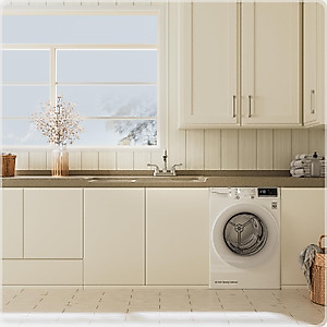 Phiestina Centerset 4-Inch 2 or 3 Hole Chrome Utility Sink/Laundry Faucet, with Rotatable Swivel 360° Spout and Threaded End, with Water Supply Line, BF025-7-C