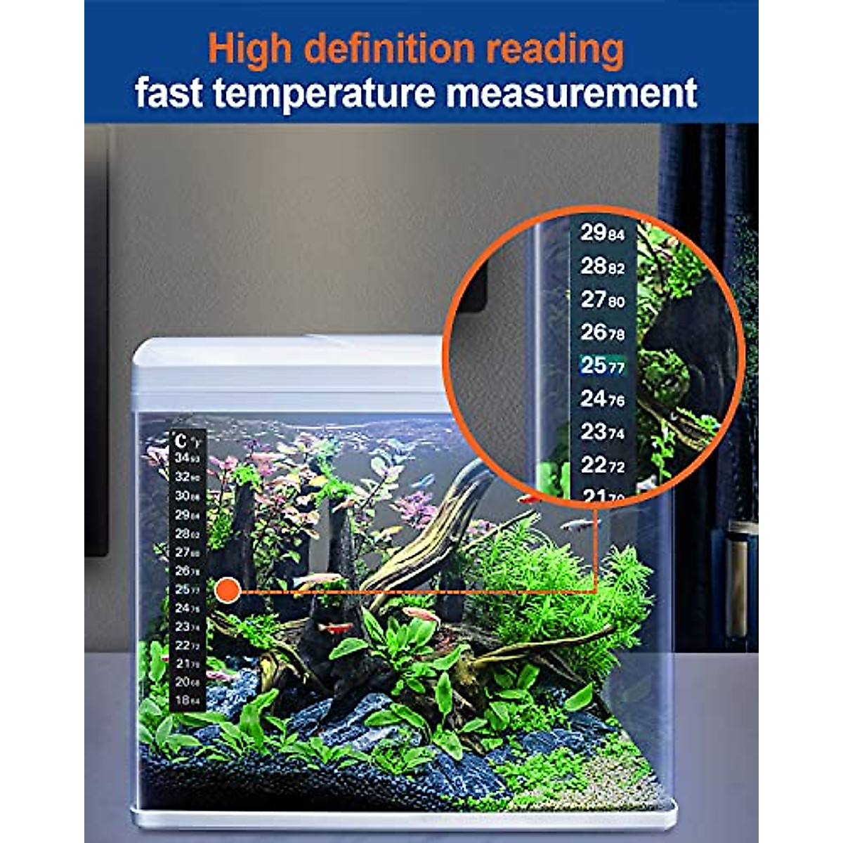 QZQ Aquarium Gravel Cleaner [2023 Edition] Vacuum Fish Tank Vacuum Cleaner Tools for Aquarium Water Changer with Aquarium Thermometers Fish Net kit Use for Fish Tank Cleaning Gravel and Sand