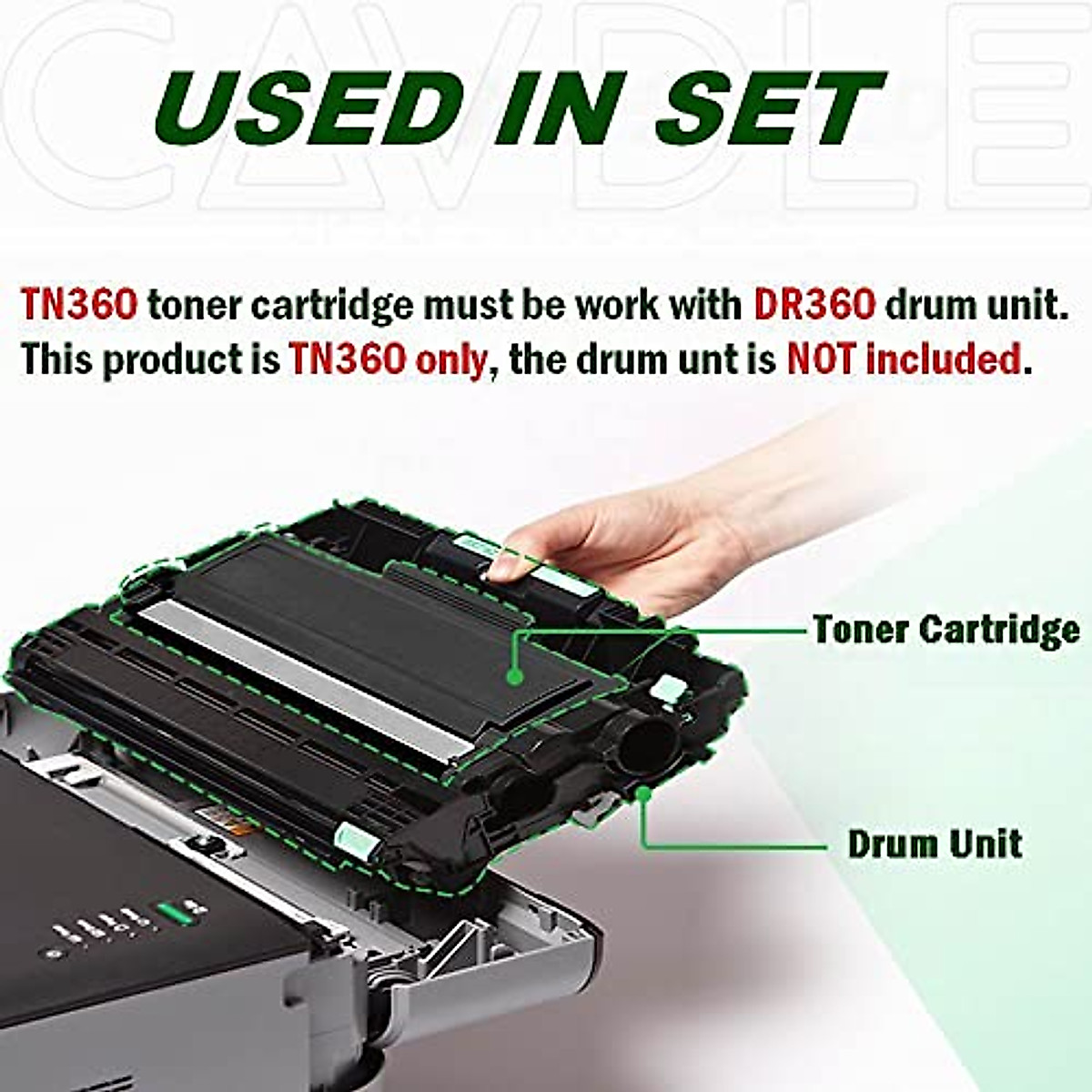 CAVDLE TN360 2-Packs Compatible Toner Cartridge Replacement for Brother TN360 Work with Brother DCP-7030 DCP-7040 MFC-7340 MFC-7440N MFC-7840W HL-2140 HL-2150 HL-2170W Black-2 Packs