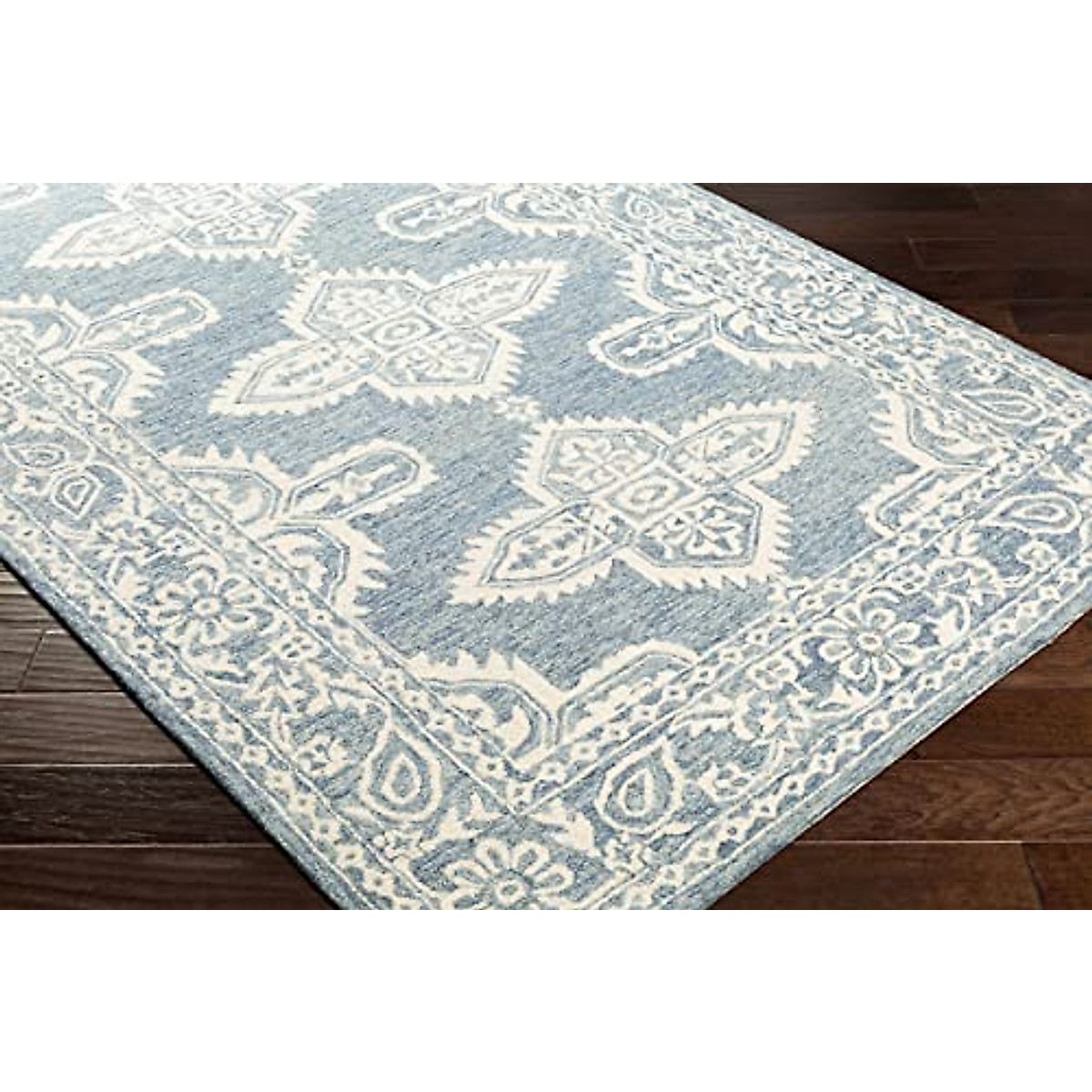 Hauteloom Passaic Wool Living Room, Bedroom Area Rug - Bohemian/Global - Blue, Beige - 8' x 10'