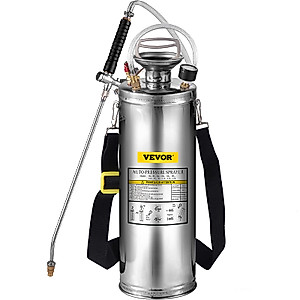 Happybuy 3 Gallon Stainless Steel Sprayer, 20" Wand & 3FT Reinforced Hose, Hand Pump Sprayer with Pressure Gauge, Safety Valve & Adjustable Nozzle, Garden Weed Sprayer for Lawn, Gardening & Sanitizing