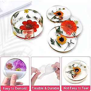 Coaster Resin Molds, Funstorm 4PCS Coaster Silicone Molds for Epoxy Resin with Storage Box Mold, Upgraded Coaster Molds for Resin Casting, Epoxy Resin Molds for DIY Resin, Cups Mats, Home Decoration